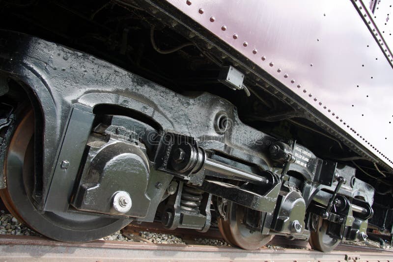 Wheels on Railroad Carriage Stock Image - Image of railroad, underneath ...