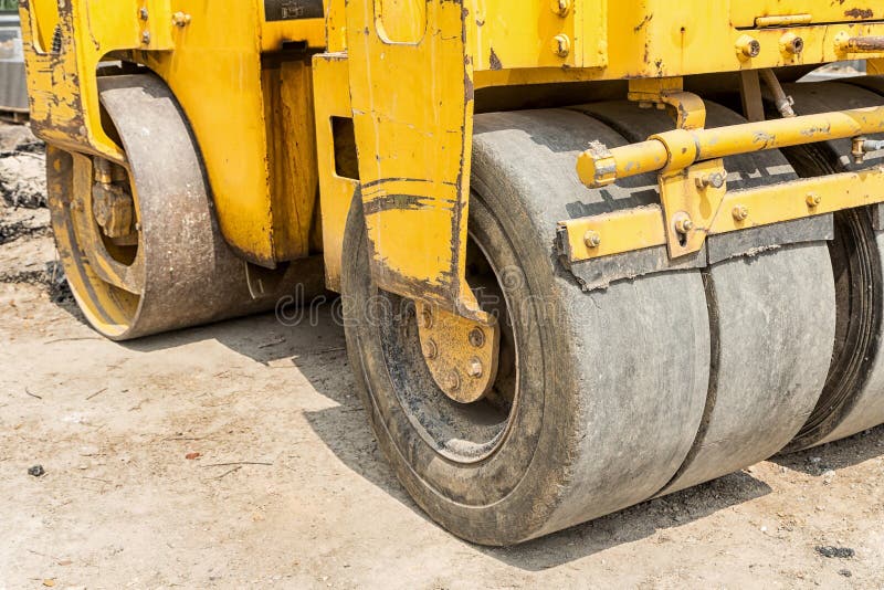 Wheels of road roller stock photo. Image of street, truck - 77868904