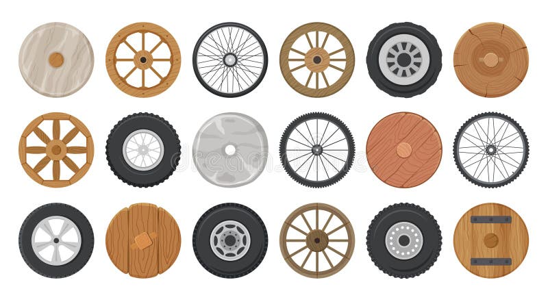 Wheels. Round Forms for Vehicles Recent Vector Collection of Cartoon ...