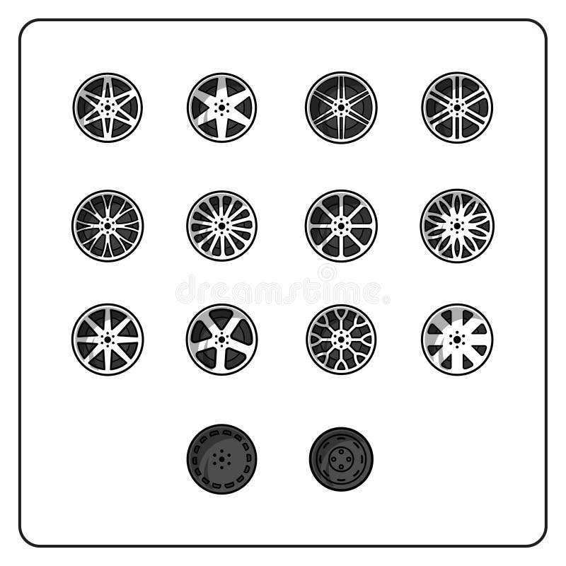 Wheels set side view stock vector. Illustration of luxury - 171951055