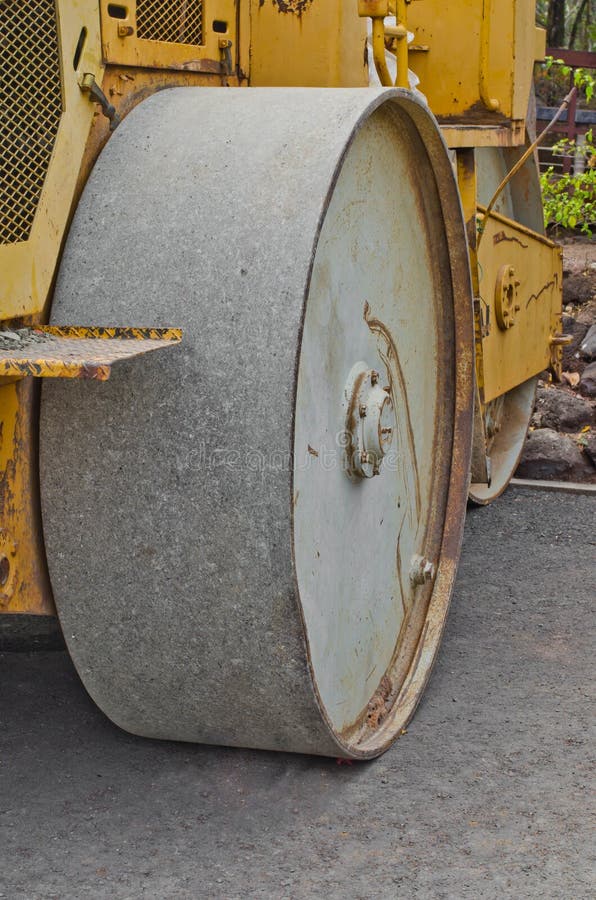 Wheels of the steamroller. stock photo. Image of gravel - 30295678