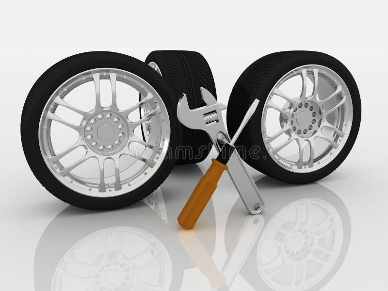 Wheels and Tools stock illustration. Illustration of alloy - 23533689
