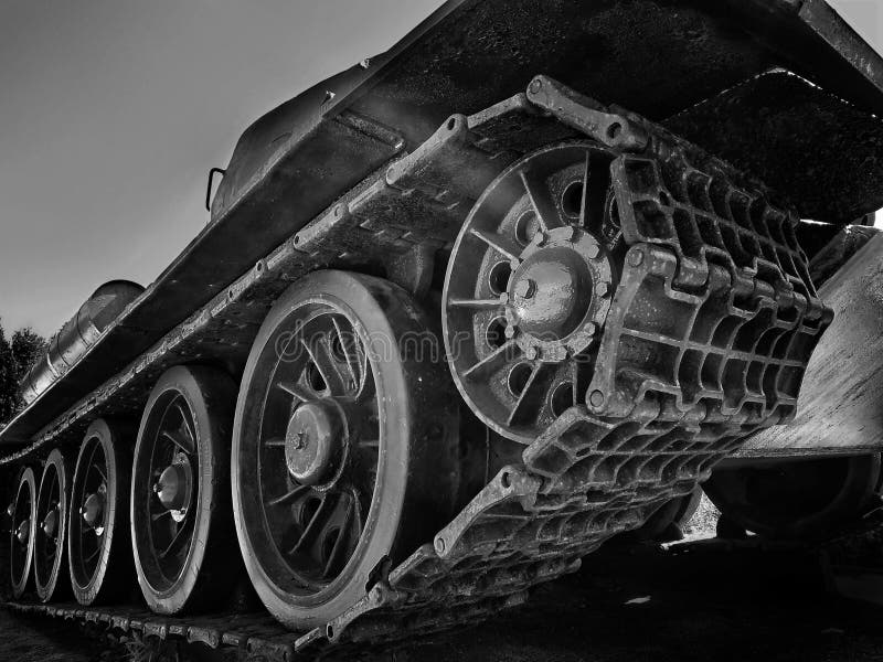 Wheels and Tracks of a Tank of the Second World War Stock Photo - Image ...