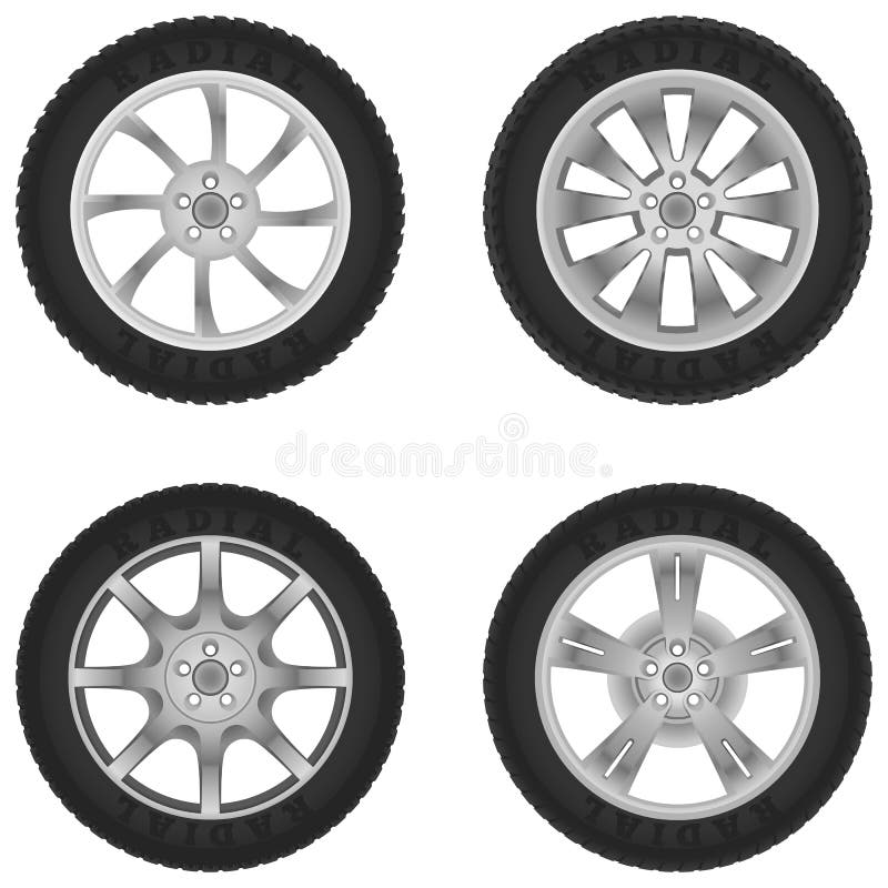 Wheels stock vector. Illustration of spare, steel, tire - 51126286