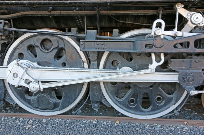 Wheels on a Vintage Train Engine Stock Image - Image of train, retro ...