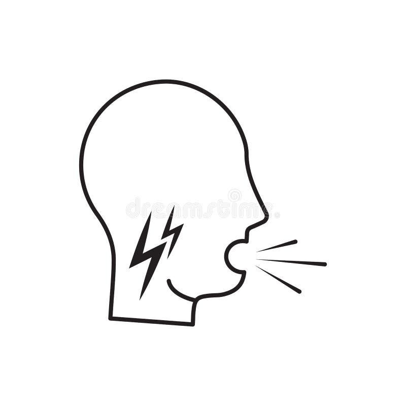 Wheezing Thin Line Icon. Asthma Symptom Stock Illustration ...