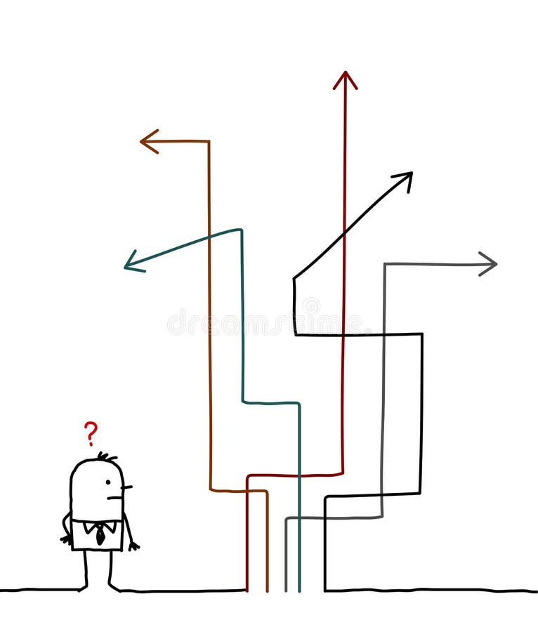 Where do i go ? stock vector. Illustration of cartoon - 18443437