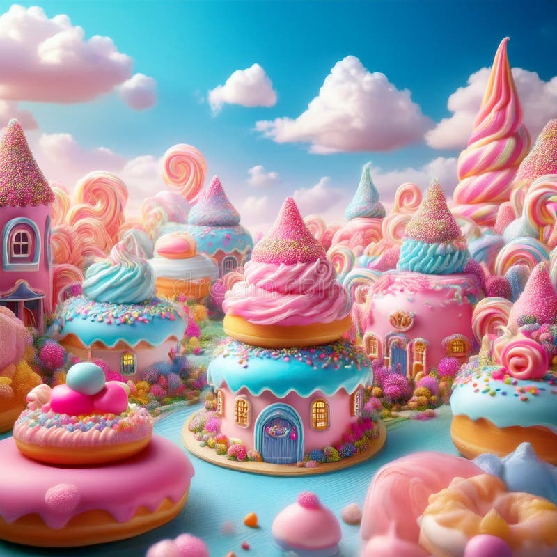 Where Donuts Bloom Like Flowers Stock Illustration - Illustration of ...