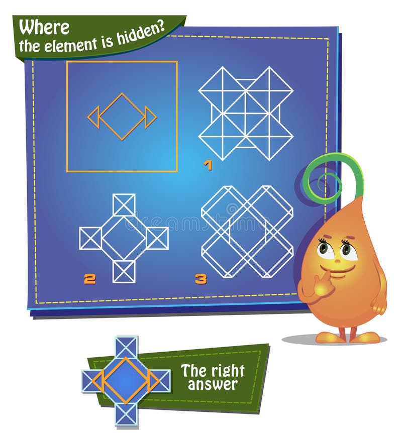 Where the Element is Hidden? Stock Illustration - Illustration of math ...