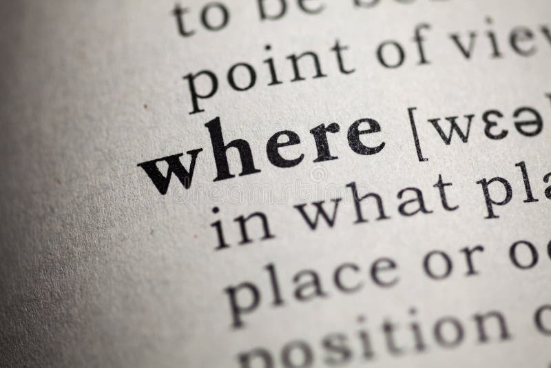 Word Where Printed on Paper Macro Stock Photo - Image of object ...