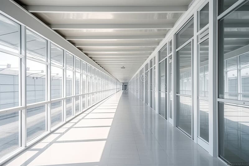 Where Light Meets Space: Contemporary Glass Corridors AI Generated ...