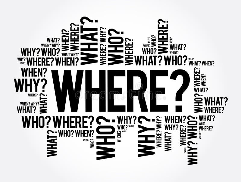 Where? - Questions Problem Solving, Word Cloud Background Stock ...