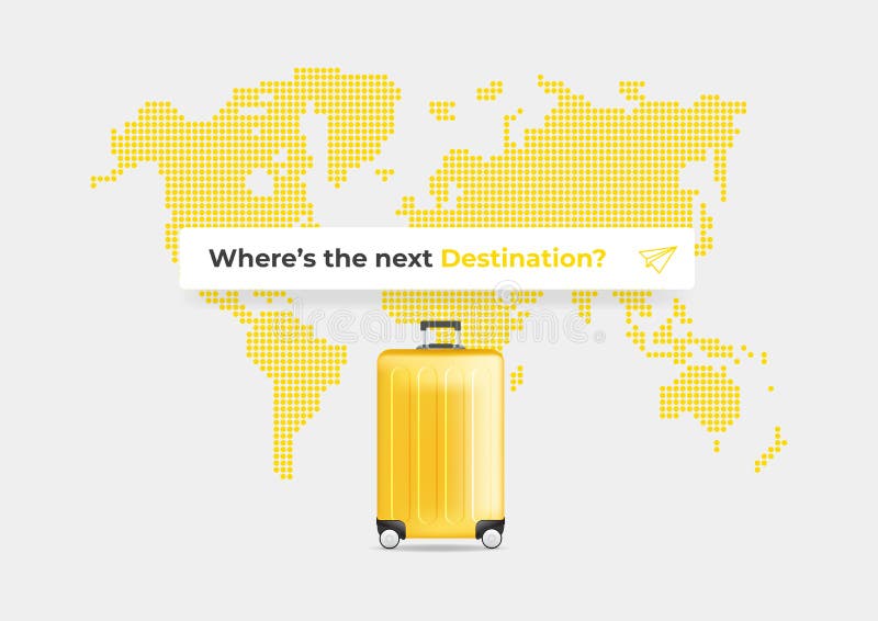 Where`s the Next Destination Text in Search Box on World Map Background ...