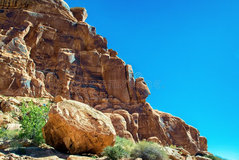 Where the Sky and the Red Rock Meet Stock Image - Image of desert, arid ...