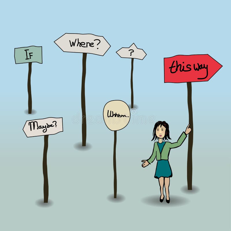 Where to go? stock vector. Illustration of doubt, direction - 74043672
