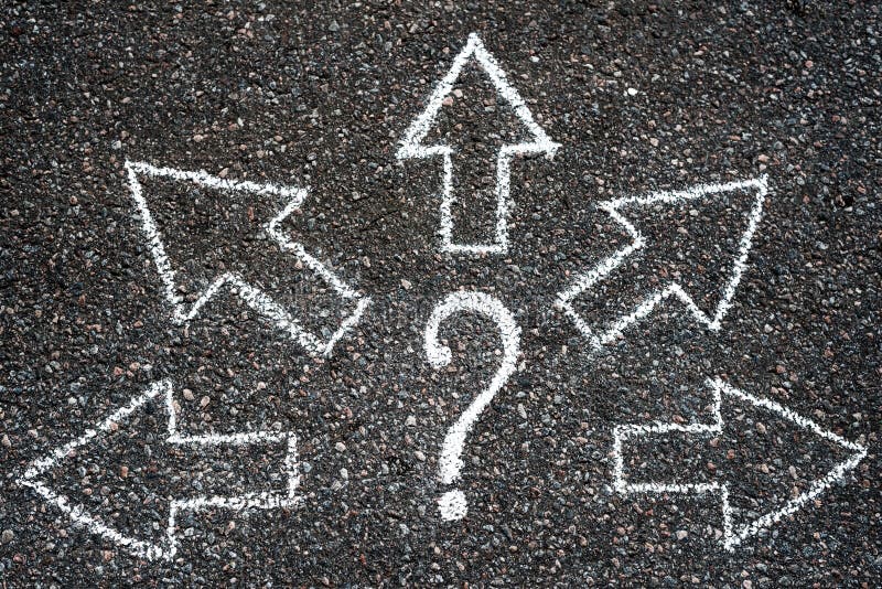 Question Mark Symbol on Long Empty Straight Road, Highway Stock Photo ...