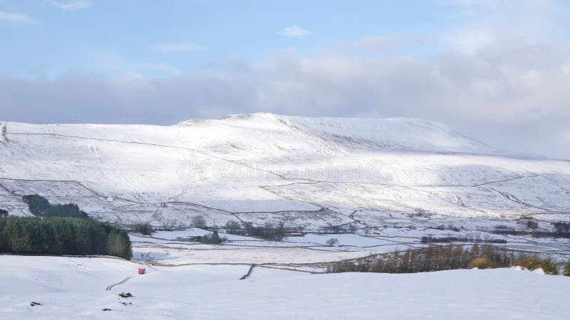 Whernside in winter. stock image. Image of mountain - 304334075