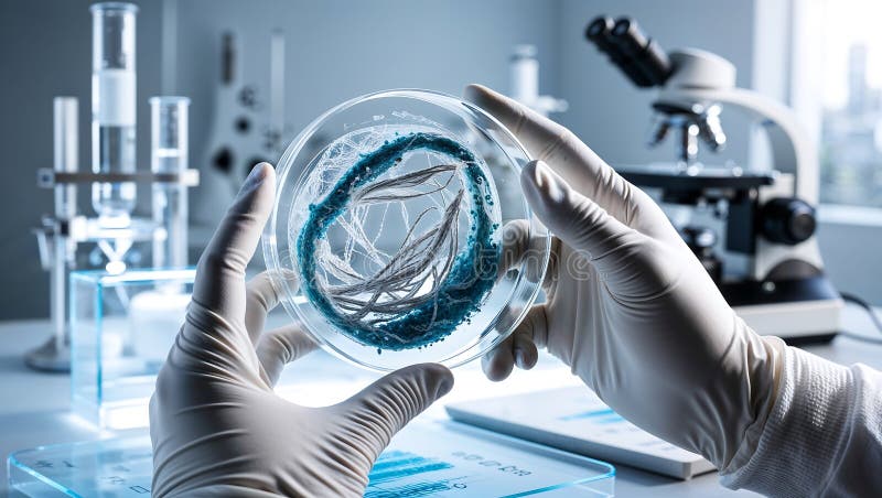 Scientist Manipulating Tiny Sample with Precision in Lab Setting Stock ...