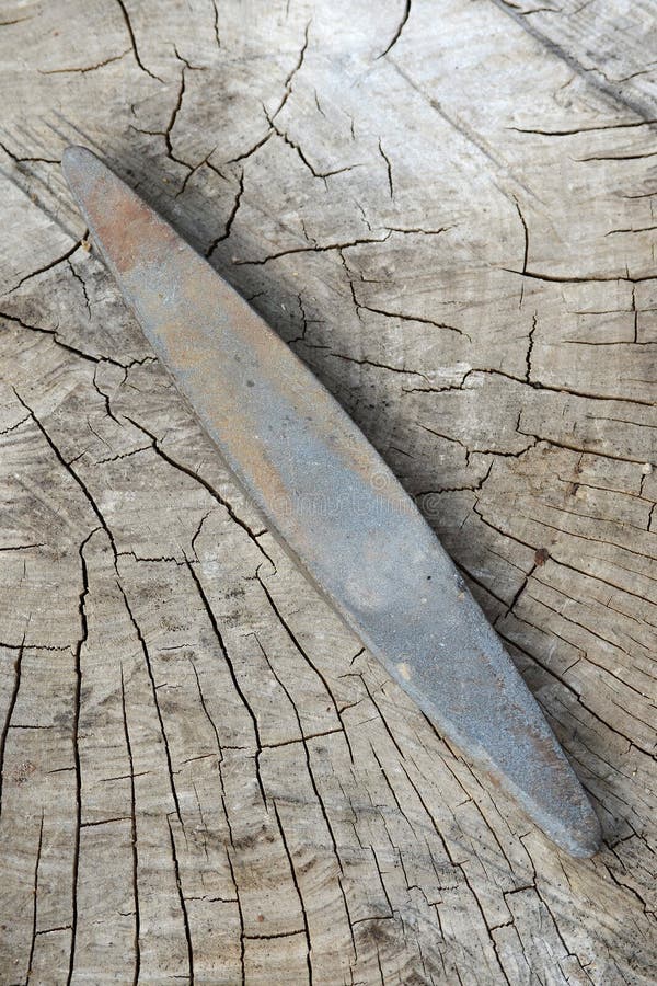 An Old Whetstone For Sharpening Knives. Grinding Wheel On An Old Stock ...