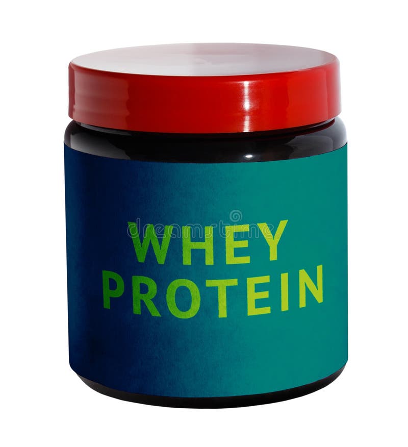 Whey Protein. Container with Sport Nutrition Stock Image - Image of ...