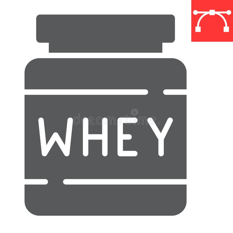 Whey Protein with Shaker Filled Outline Icon Stock Vector ...
