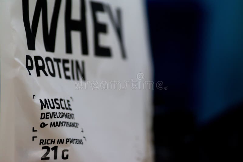 Whey Protein Package Close Up Stock Photo - Image of shot, milk: 340542312