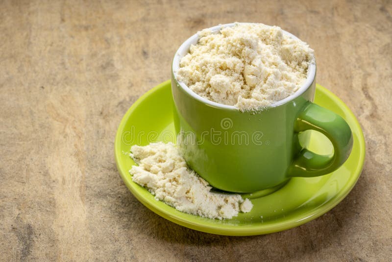 Whey Protein Powder in a Coffee Cup Stock Image - Image of diet, space ...