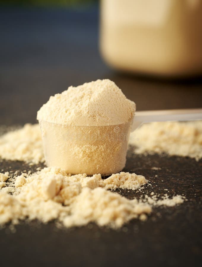 Whey Protein Powder in a Measuring Spoon Stock Image - Image of protein ...