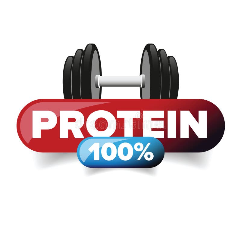 Whey Protein Sign Red Label Stock Vector - Illustration of training ...