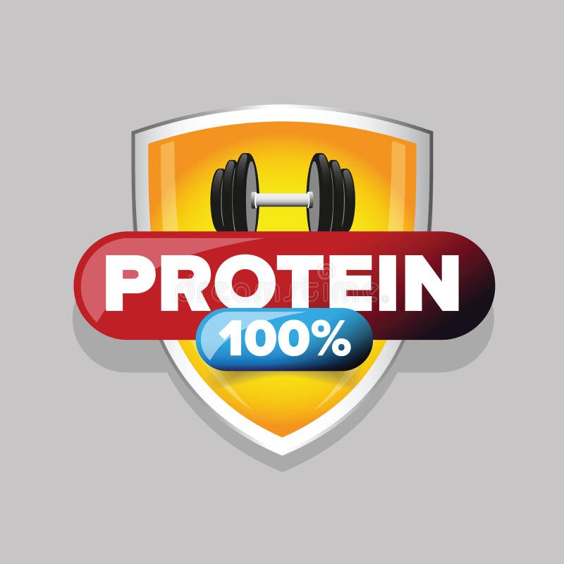 Whey Protein Sign on Shield Stock Vector - Illustration of bottle ...