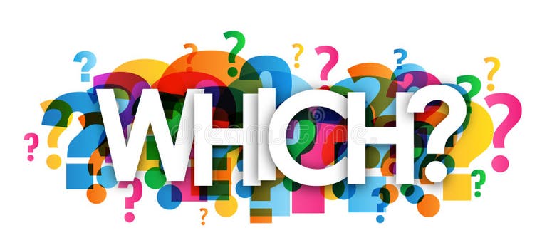 WHICH? Colorful Overlapping Question Marks Banner Stock Vector ...