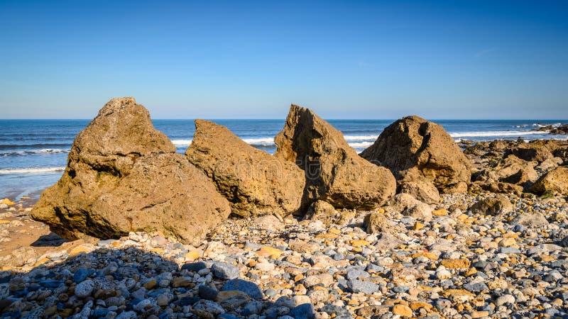 Four Rocks at Trow Point South Shields Stock Image - Image of cliffs ...