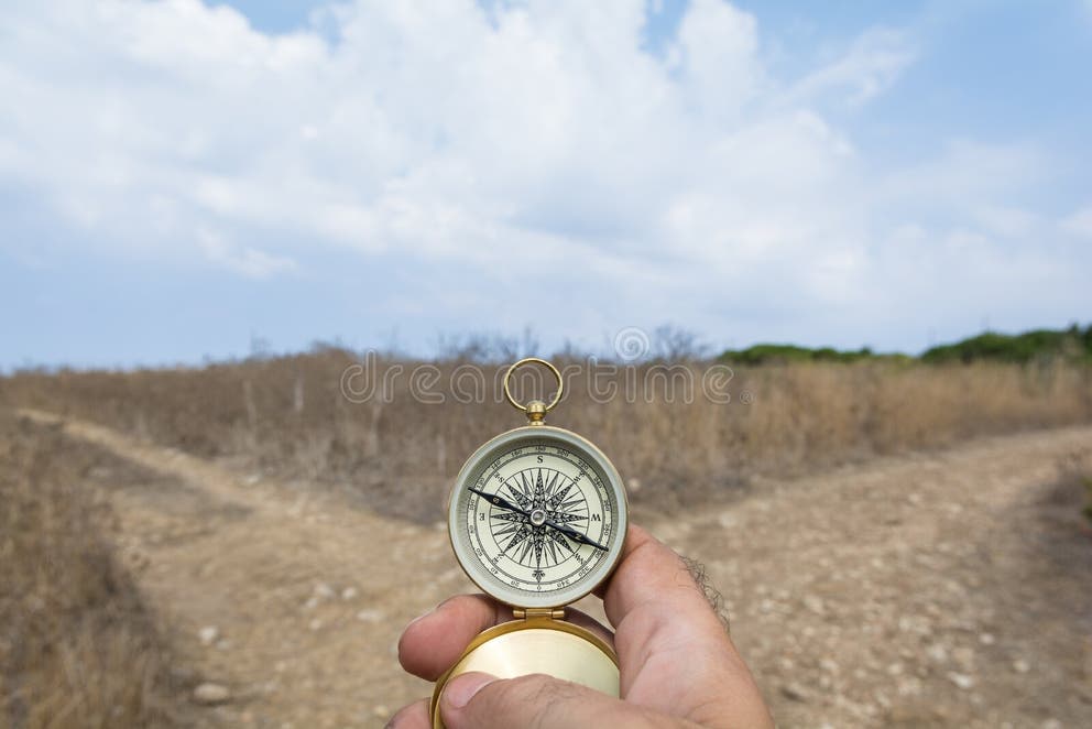 Which road? stock image. Image of exploration, compass - 76158223