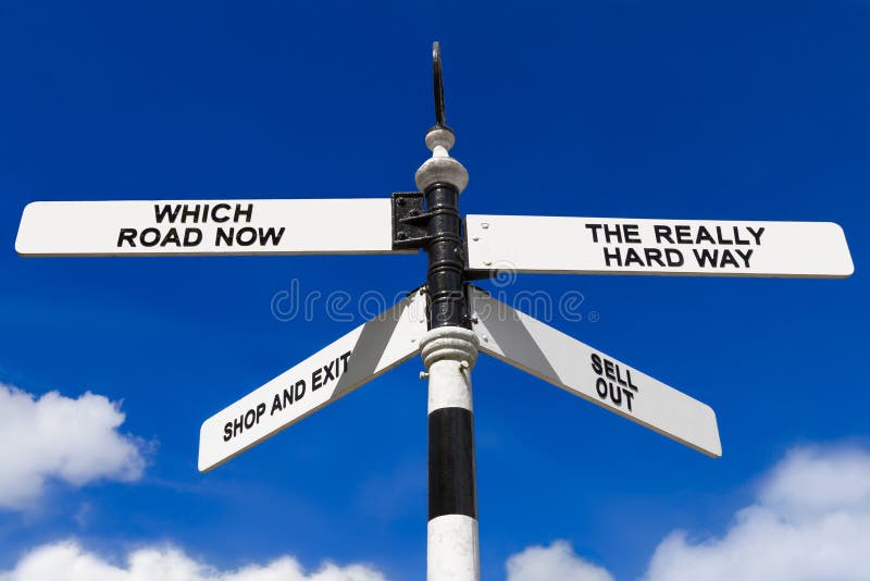 Which Road Now? stock photo. Image of post, decision - 20523992
