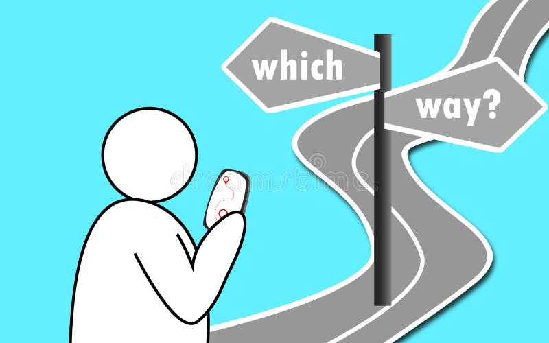 Which Way To Go Sign Illustration Design Stock Illustration ...
