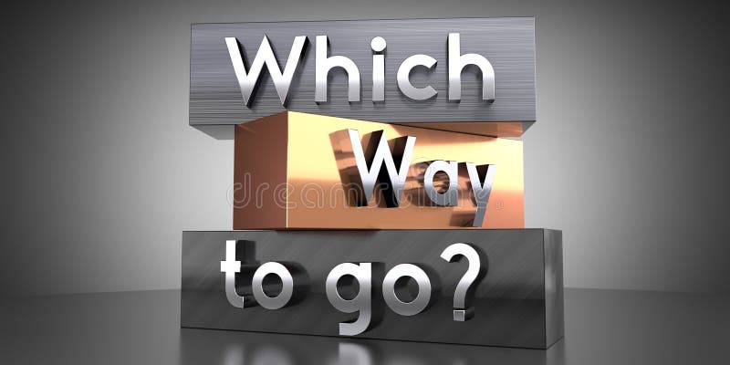 Which Way To Go? - Words on Metal Blocks Stock Illustration ...