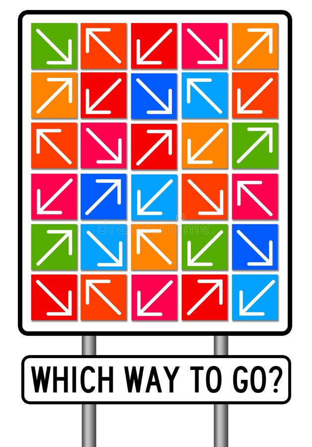 Which way stock illustration. Illustration of choices - 26301620