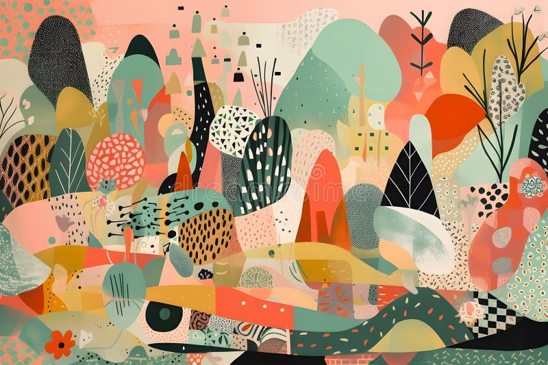 Colorful Whimsical Abstract Background. Generative AI Stock ...