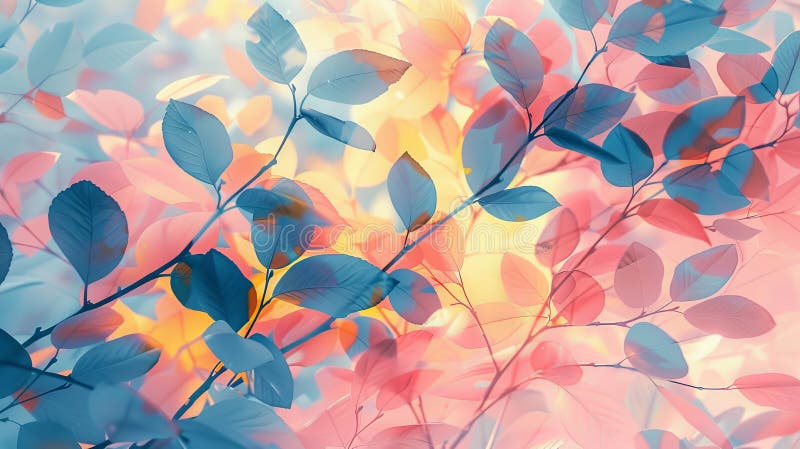 Whimsical Abstract Leaf Shapes in Soft Pastels Dynamic Pattern Light ...