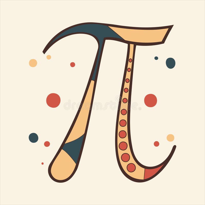 Whimsical Abstract Pi Symbol on Light Background with Retro Dots and ...