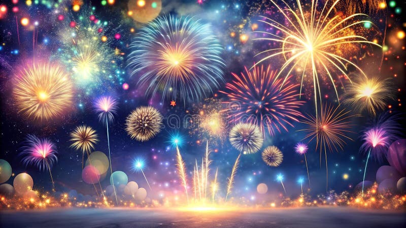 2025: a Whimsical Adventure with Fireworks and Confetti AI Generated ...