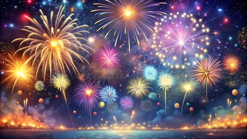 2025: a Whimsical Adventure with Fireworks and Confetti AI Generated ...