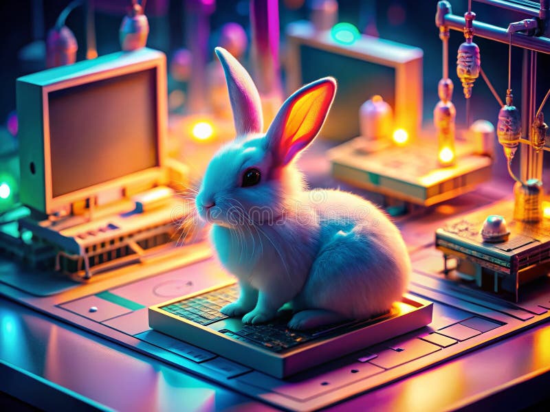 A Whimsical Aerial View of a Bunny Engaged in Generative AI Exploring ...