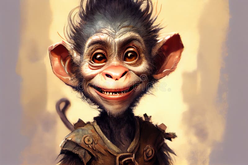 A Whimsical and Amusing Portrait of a Playful Monkey, Capturing Its ...