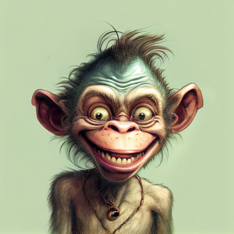 A Whimsical and Amusing Portrait of a Playful Monkey, Capturing Its ...