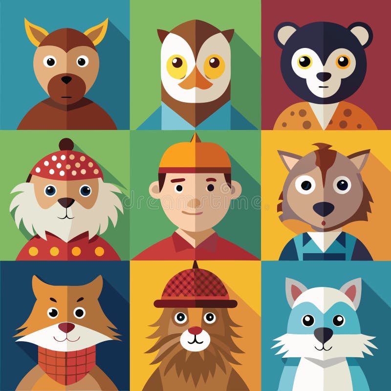 Whimsical Animal Head Avatars for Kids Apps and Learning Platforms. Ai ...