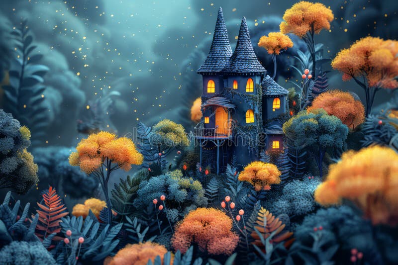 Whimsical Animated Castle Toys in a Dream World Stock Illustration ...