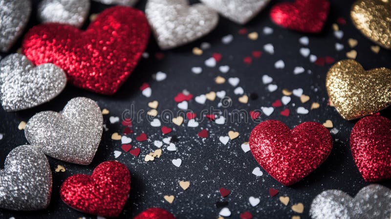 A Whimsical Array of Vibrant Hearts Adorns a Table, Celebrating Love ...