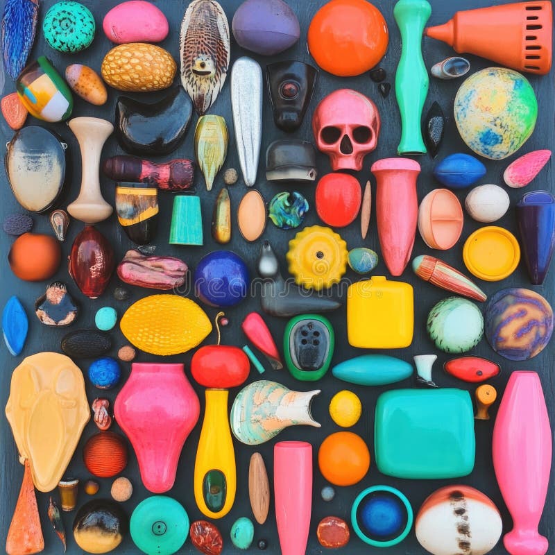 Collection of Colorful Misfit Objects in an Absurdly Humorous ...