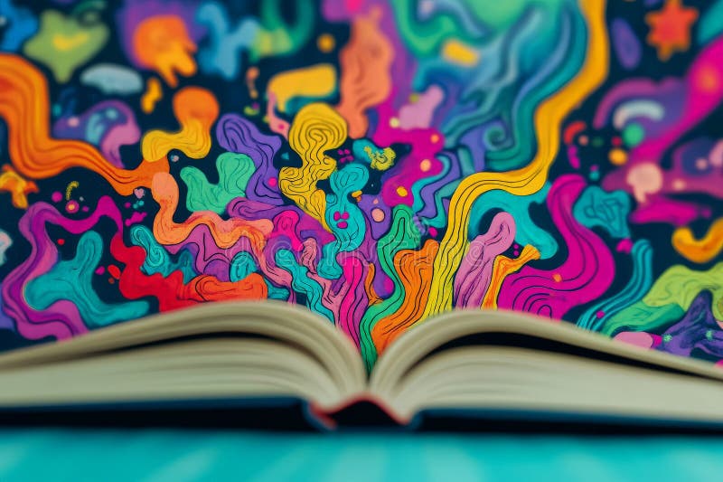 A Whimsical Background Featuring Vibrant, Abstract Doodles Emerging ...